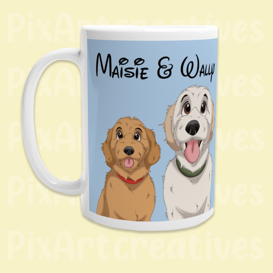 Mug | Custom Hand-Drawn Cartoon Pet Portrait – PixArt Creatives